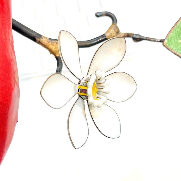 Bovano | Art | Bovano Flowers Wall Art Sculpture Colored Glass Metal ...